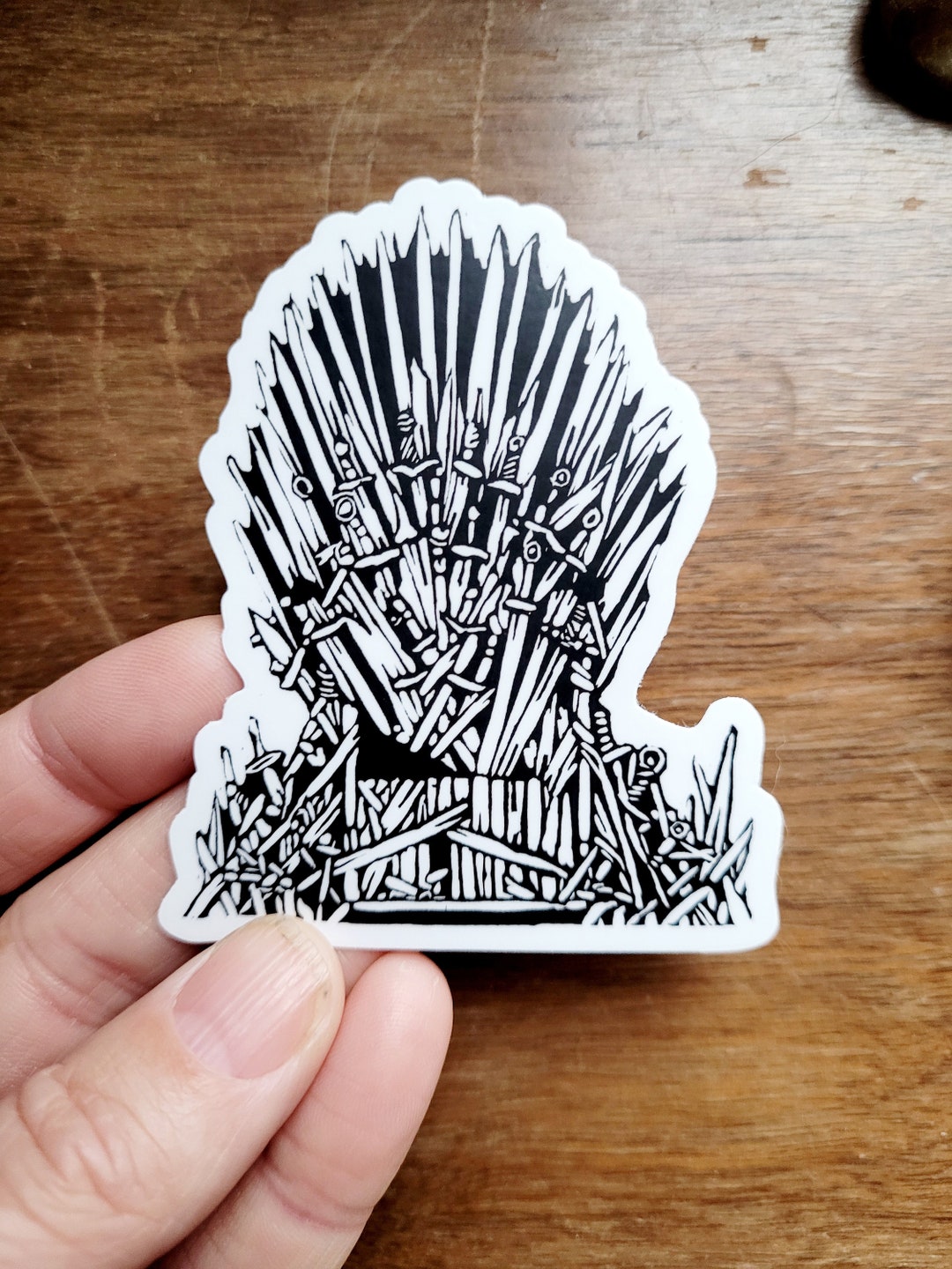 The Iron Throne Sticker Waterproof Waterbottle Art Sticker Linocut ...