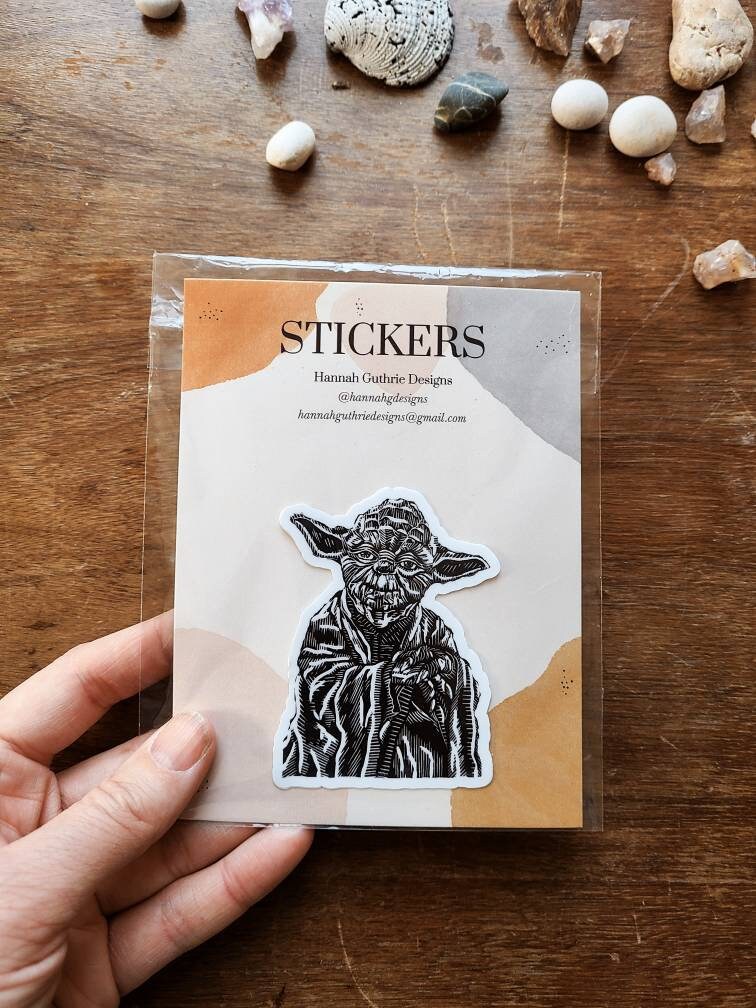 Original Yoda Sticker Star Wars Fanart Waterproof Laptop | Etsy