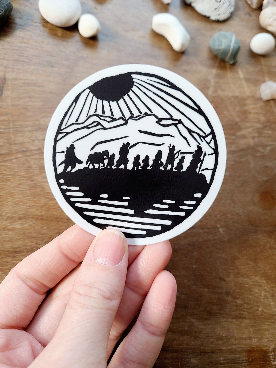 Fellowship Sticker Lotr Fanart Design Waterproof Art Sticker Linocut ...