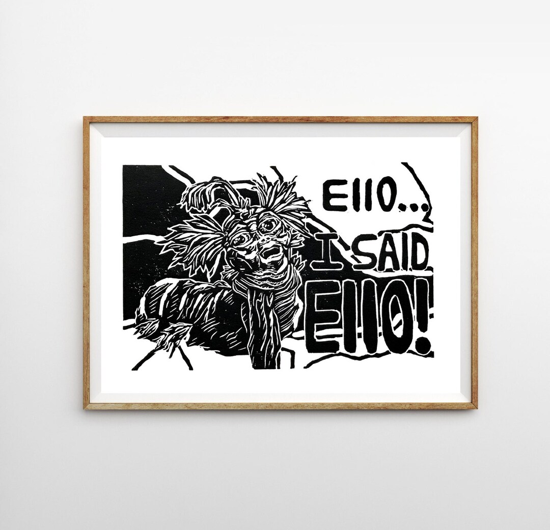 Labrynth Fanart Print - Fan Art Worm Portrait - Art Print - Linocut ...