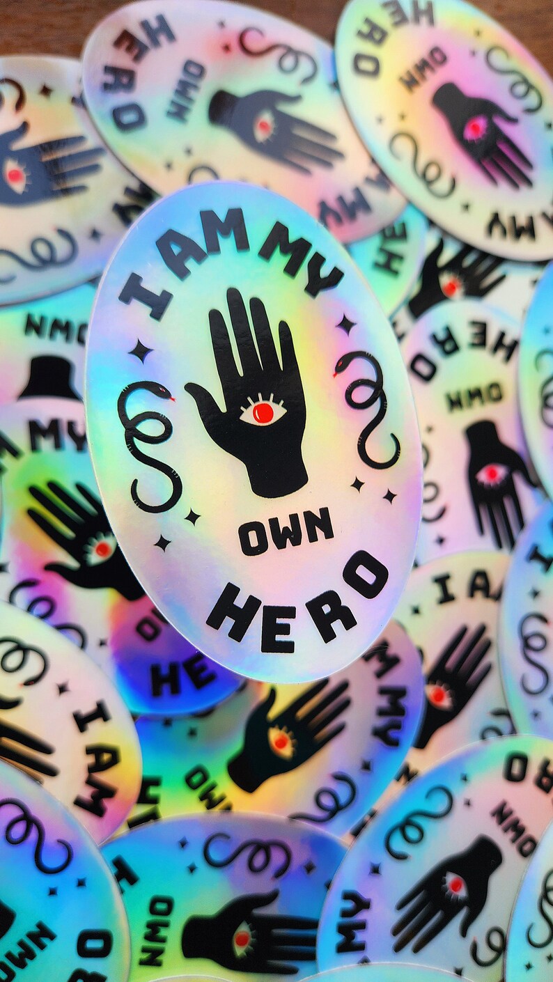 Holographic Hero Snake Sticker Life Motto Seeing Hand - Etsy
