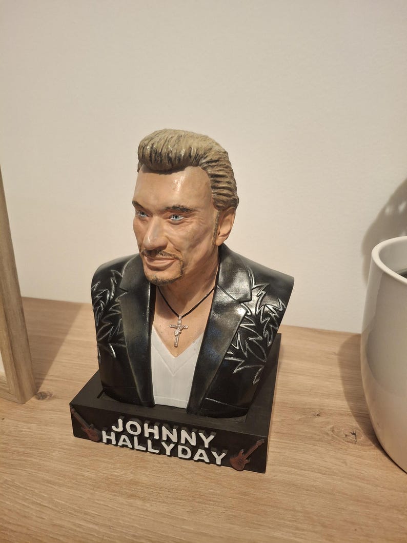 Impression 3d Bust Johnny Hallyday Artisanal - Etsy