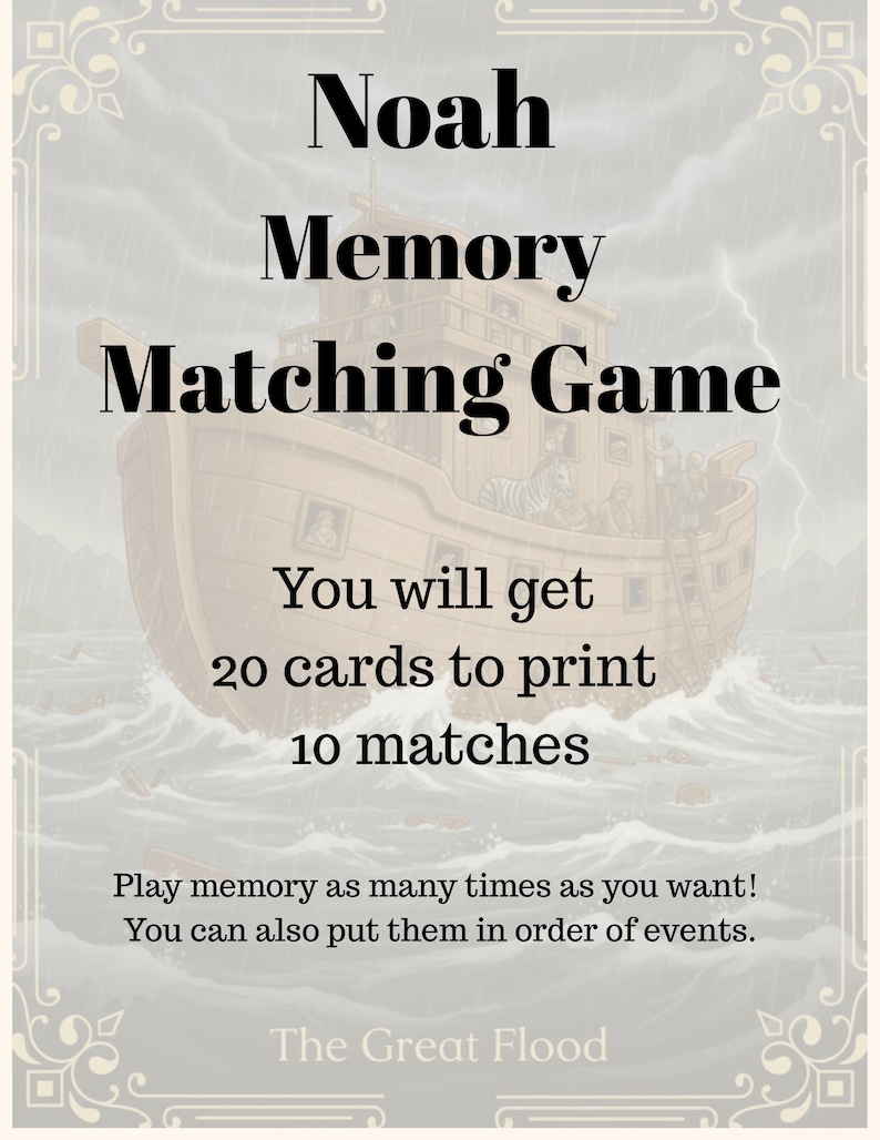 Noah's Ark Memory Game - Etsy