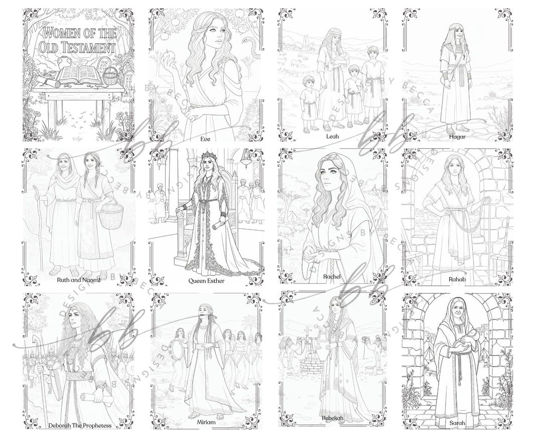 Women of the Old Testament Coloring Pages - Etsy