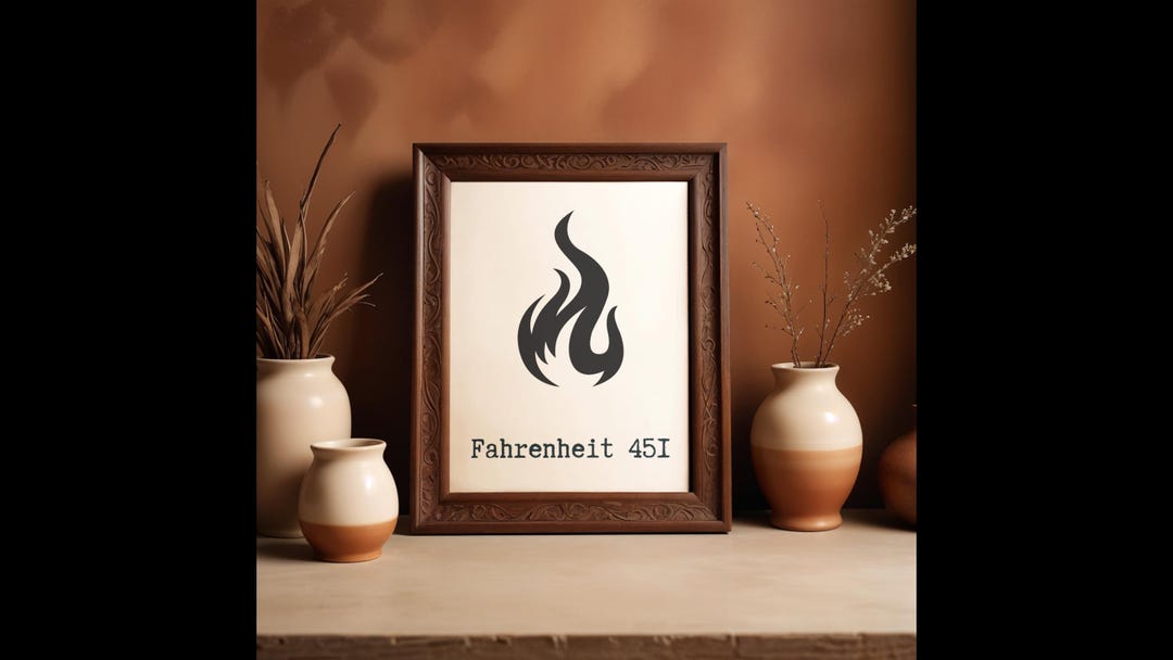 Fahrenheit 451 - Flame Illustration | Print | Digital Download | Wall ...