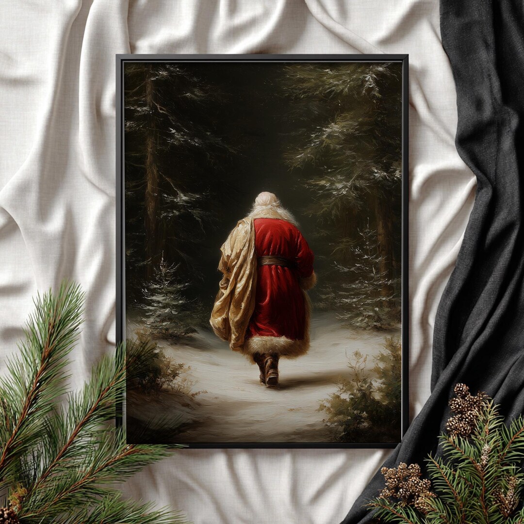 Christmas Handprint Wall Art | Santa Poster Painting | Christmas Oil ...