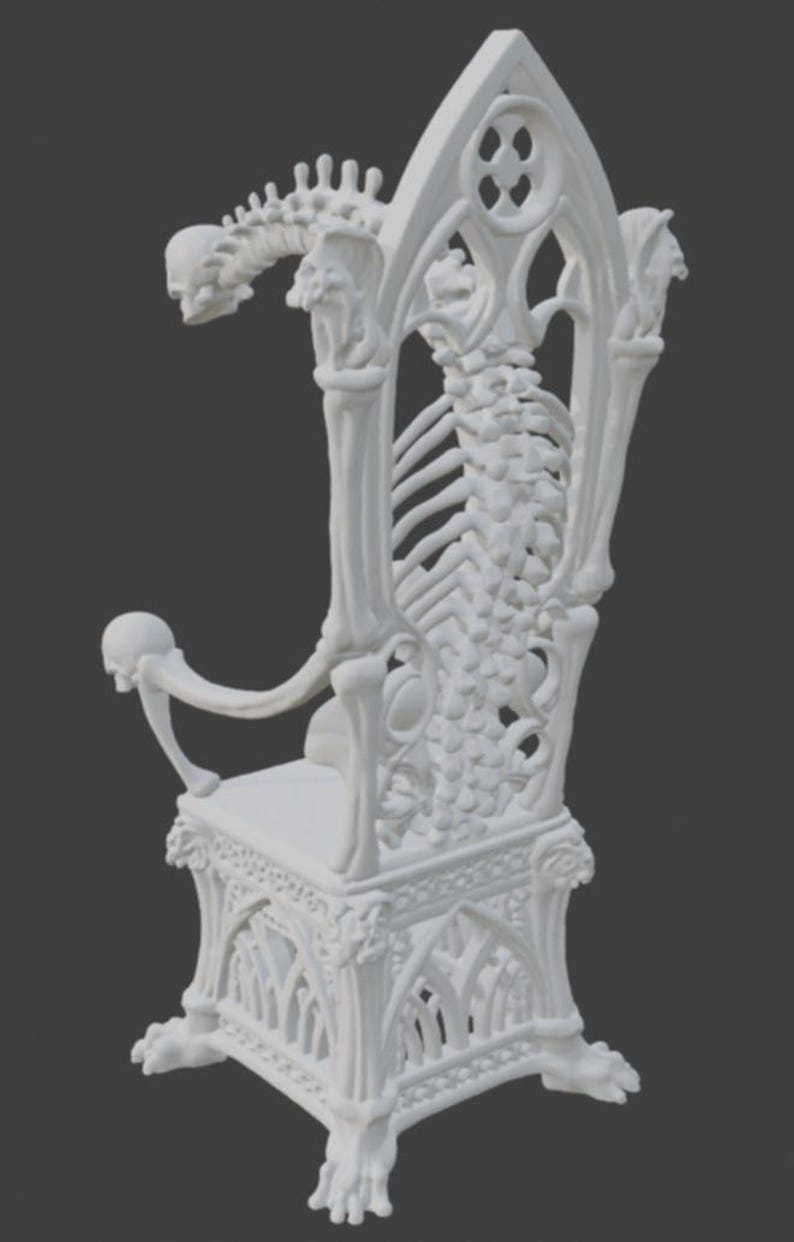 Gothic Throne Bone Skeleton STL File for 3D Printing Headphone Stand ...