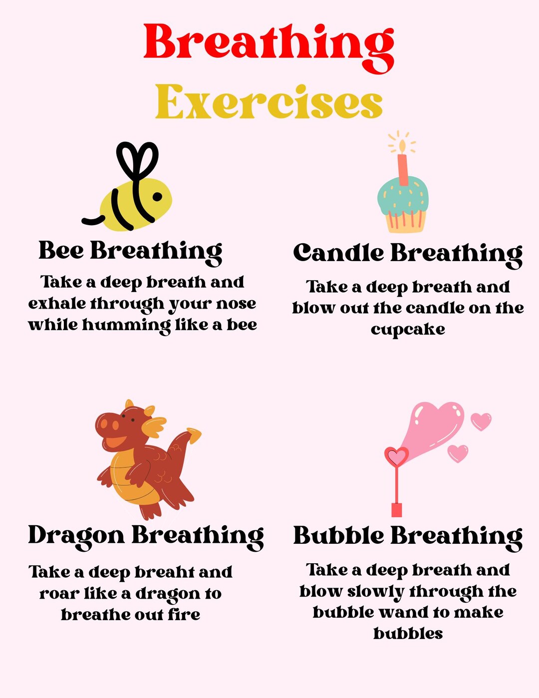Breathing Exercises Infographic - Etsy