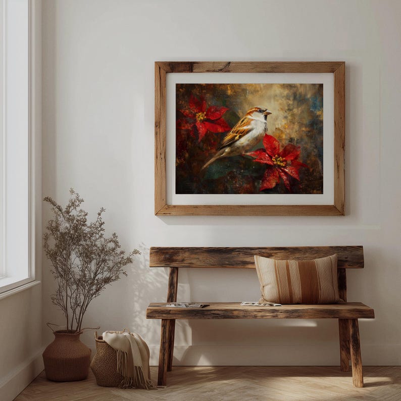 Rustic Bird Botanical Wall Art, Cottagecore Decor Art Print, Nature ...