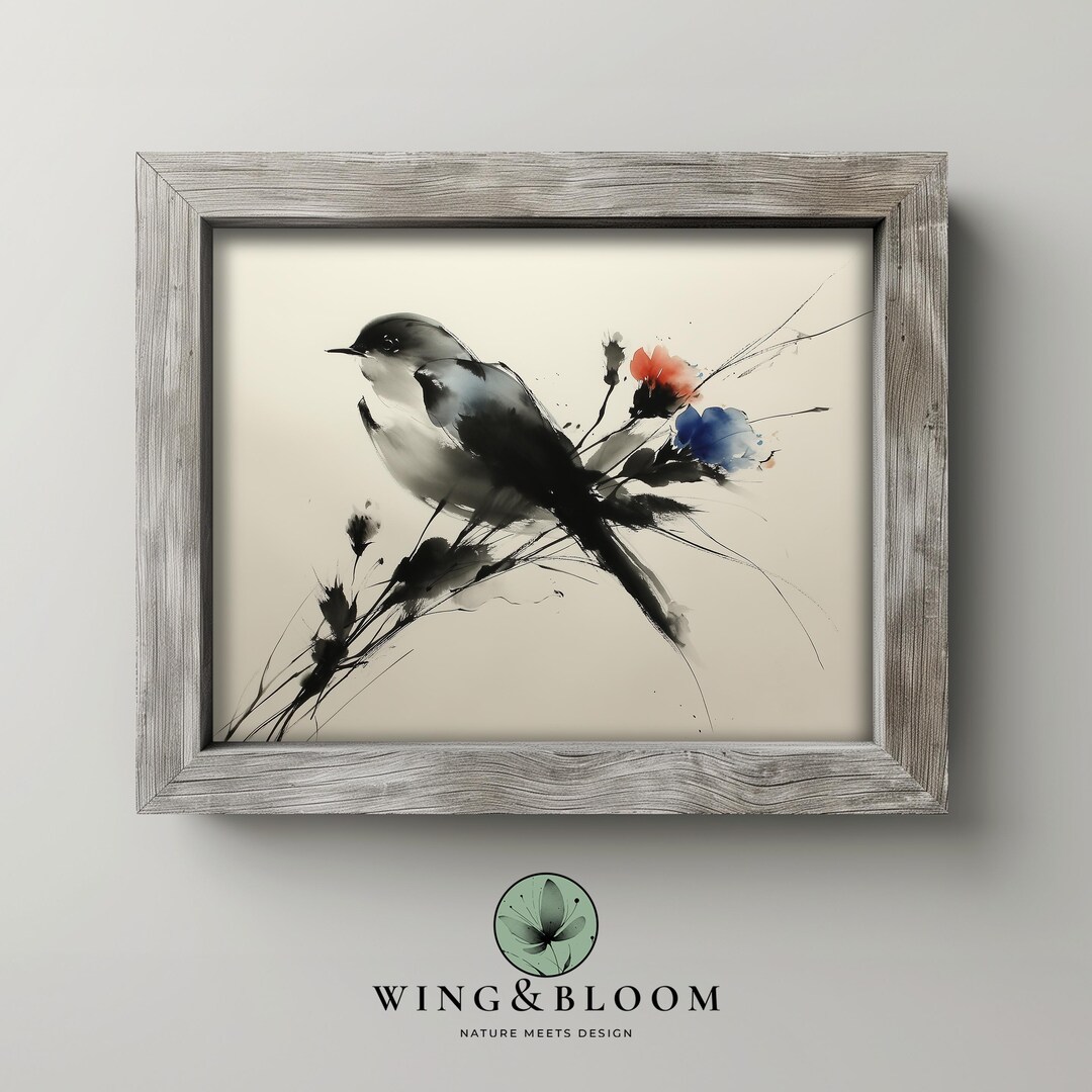 Bird Farmhouse Decor Rustic Wall Art Vintage Cottagecore Bird Digital ...
