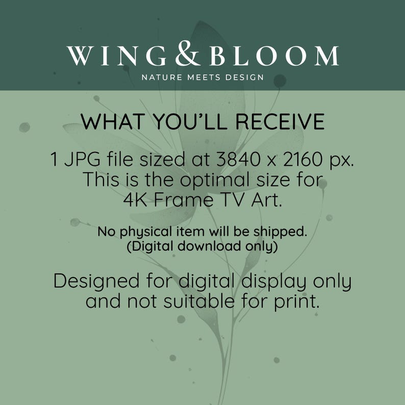 Hummingbird TV Art Cottagecore Botanical Frame TV Art Wildflowers ...