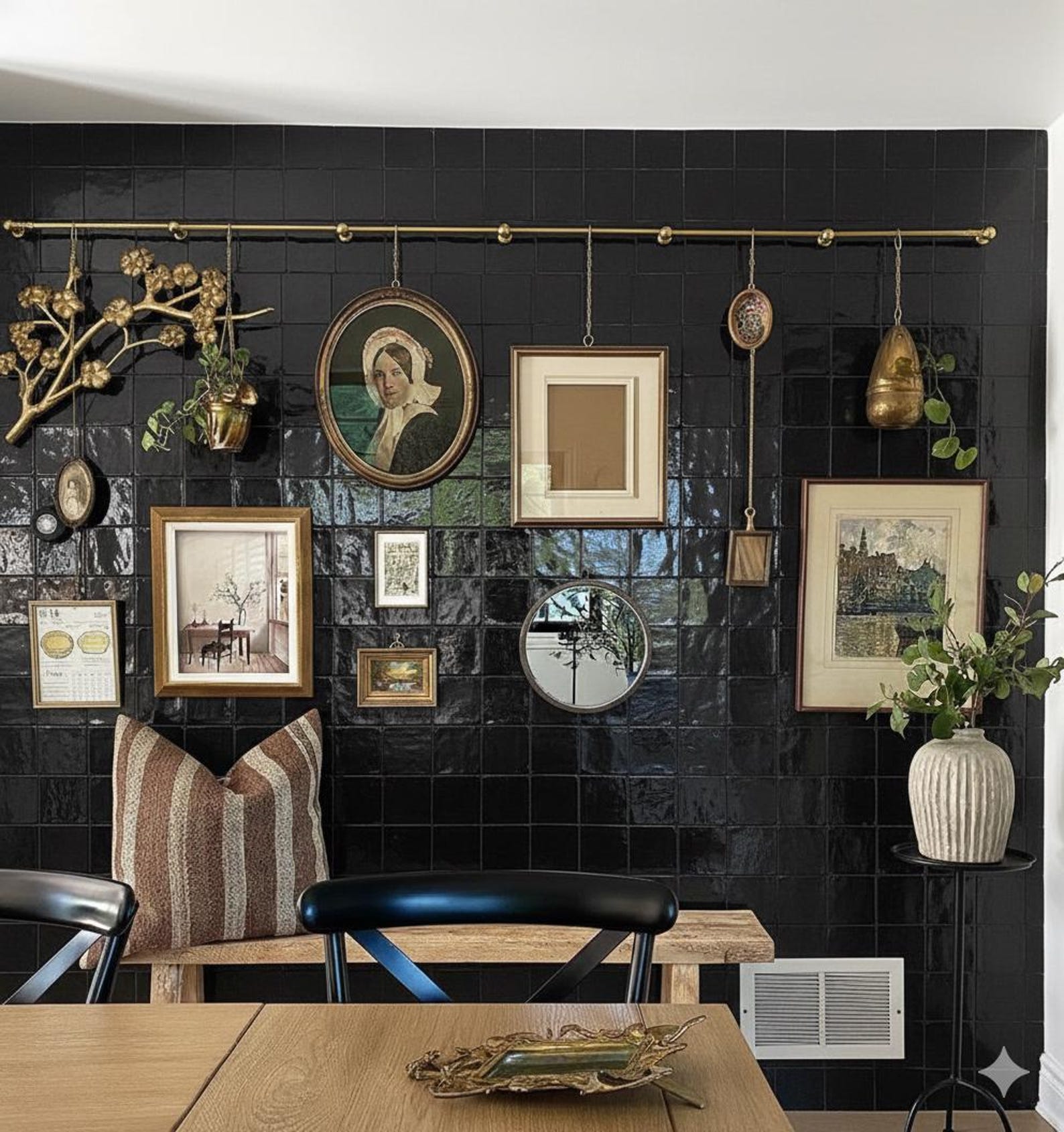 Unlacquered Solid Brass Picture Rail Hanging Kit | Gallery Wall Art ...