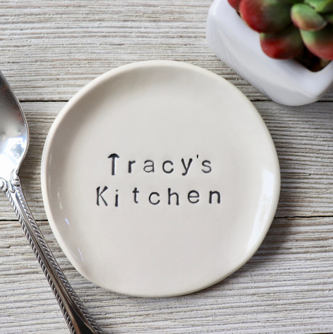 Spoon Rest, Personalized, Ceramic Spoon Rest, Handmade Spoon Rest, Tea ...