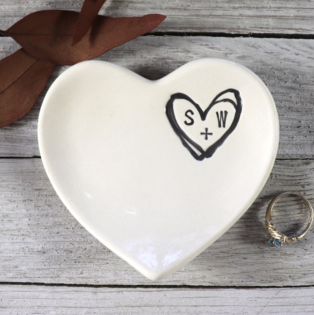 Ring Dish, Ring Holder, Heart Dish, Personalized, Engagement Gift ...