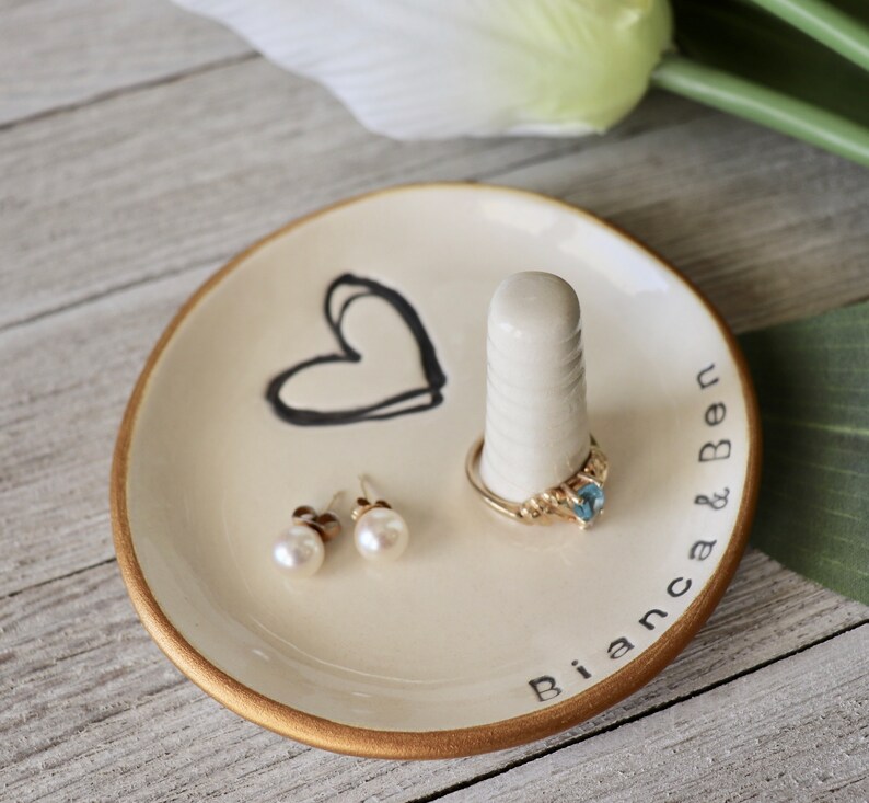 Ring dish Ring Holder Engagement gift Bridal Shower gift | Etsy