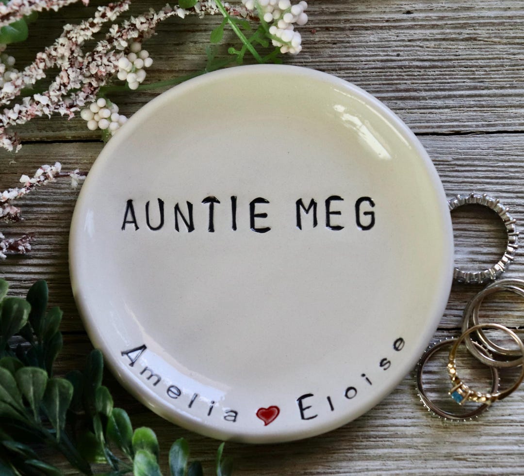 Personalized Trinket Dish for Aunt With Children's Names | Handmade ...