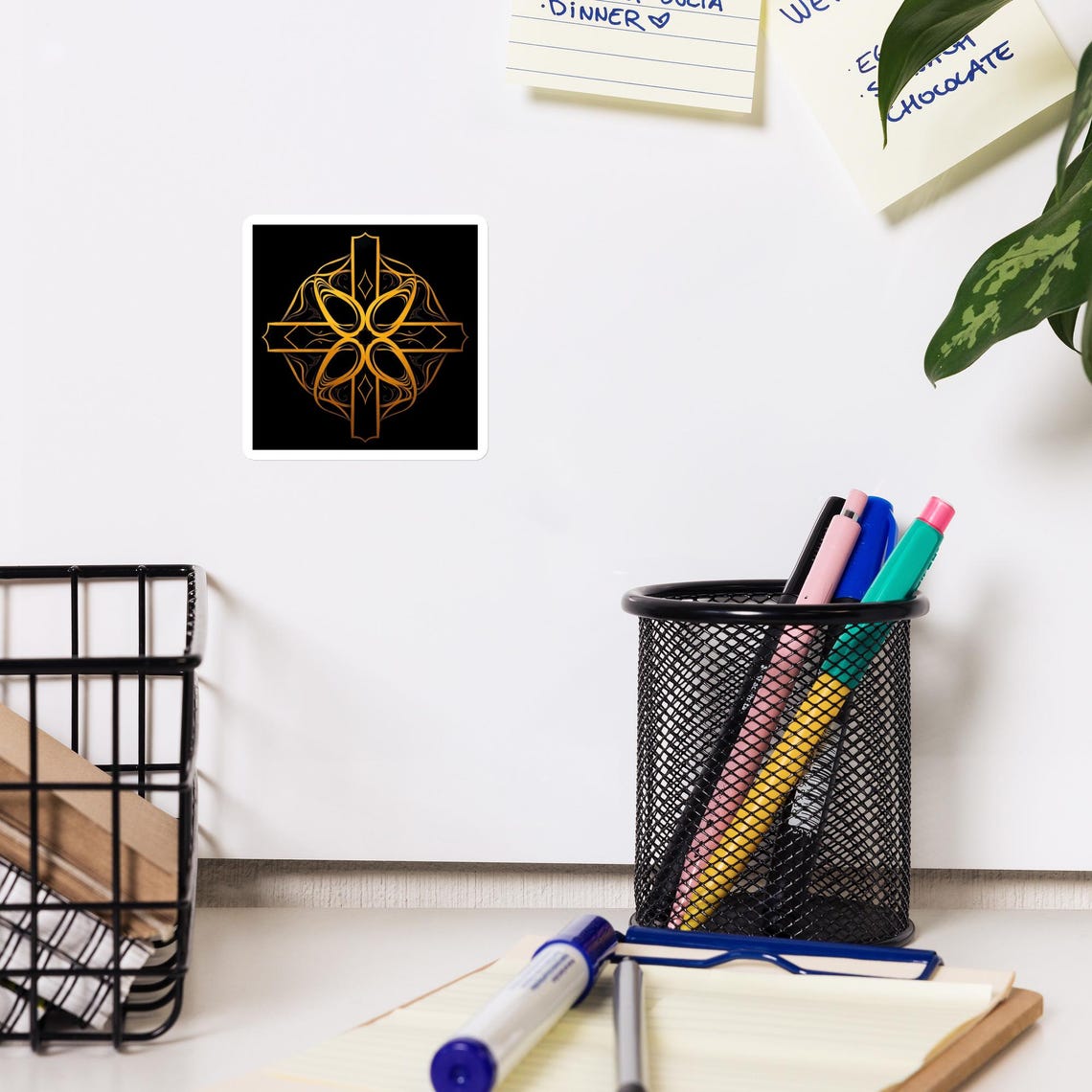 Papa Legba Magnet | Haitian Veve Sacred Symbol, Gold Crossroads Design ...