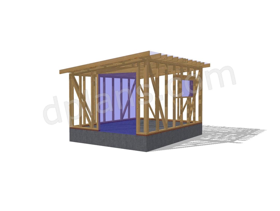 15' X 12' Timber-frame Storage Shed Plans | Tiny Timber Frame Design - Etsy