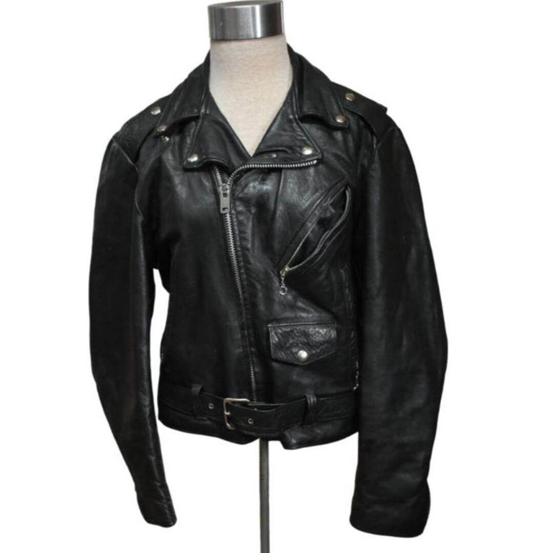 Classic Excelled Leather Motorcycle Jacket Size 40 Black Made in USA ...