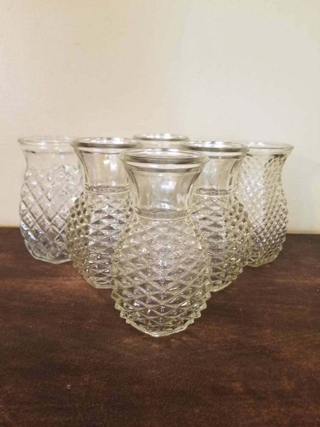 Vintage Set of 6 Clear FTD Vases. Wedding Centerpiece. Special Event ...