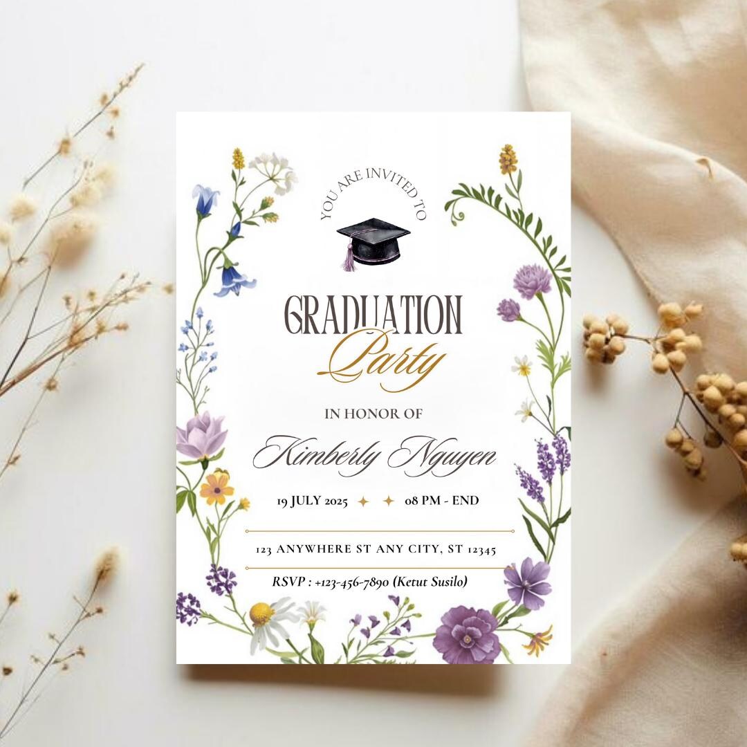 Editable Graduation Invitation Template, Class of 2026 Grad Party ...
