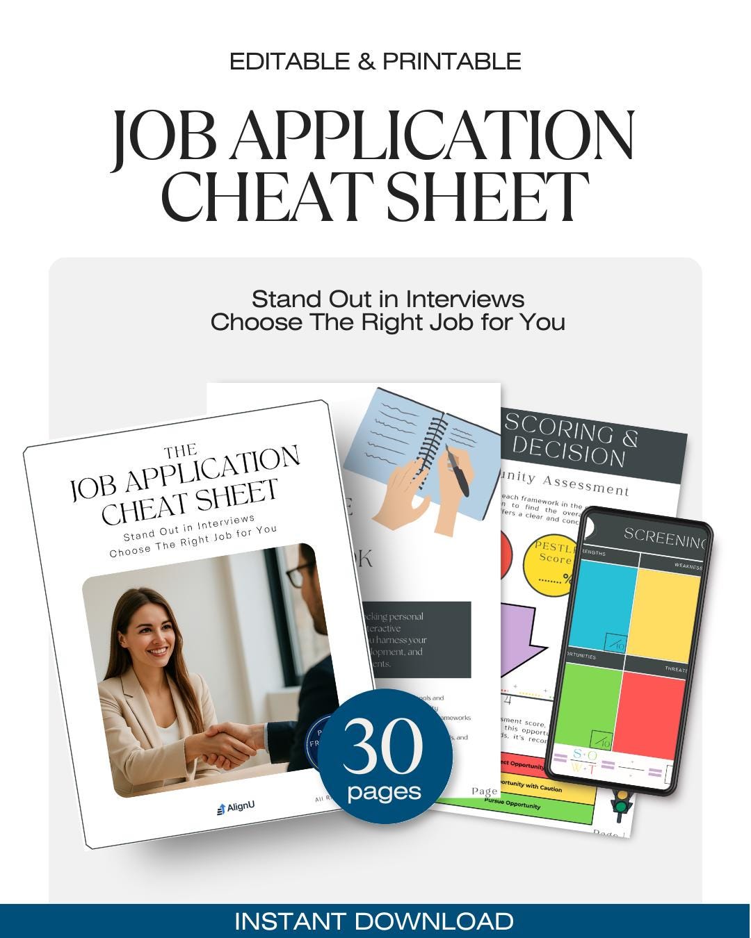Job Application Cheat Sheet | Career Workbook - Etsy