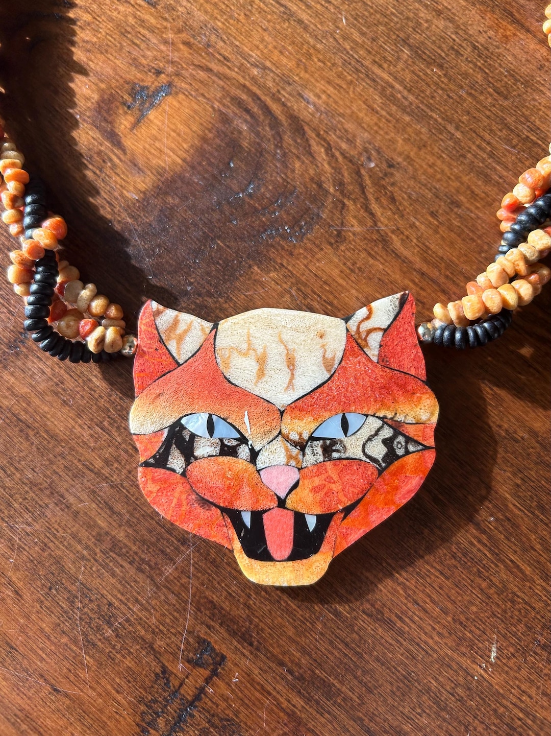 Striking Cat Inlay Retro Collectible Costume Jewelry Fashion Statement ...