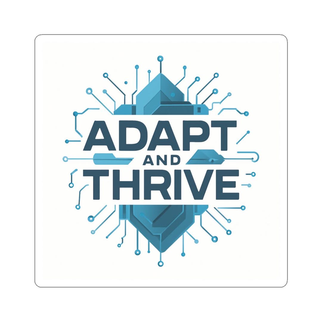 Adapt and Thrive Kiss-cut Stickers | Tech Circuit Geometric Decal - Etsy