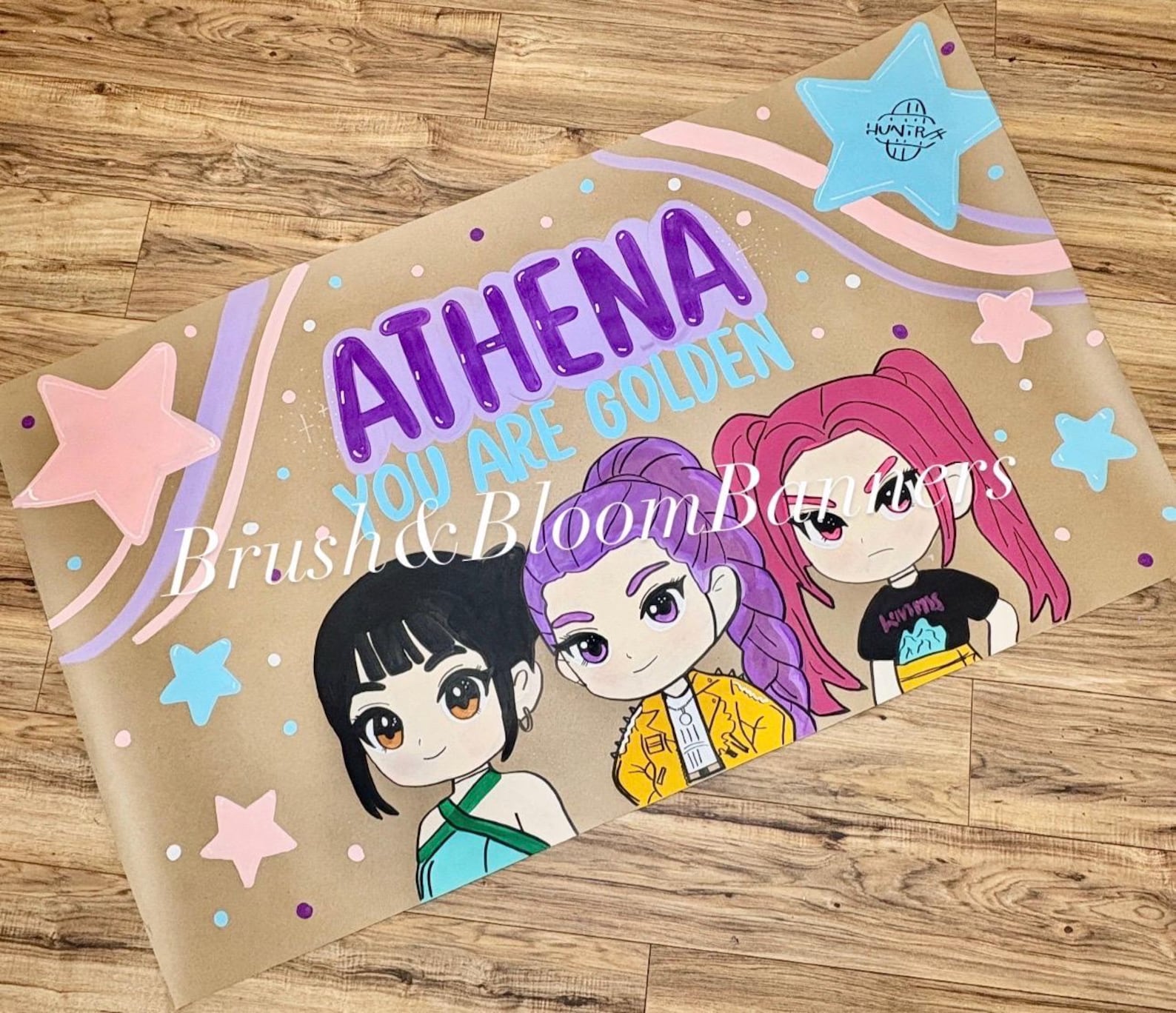 Inspired K-pop Demon Hunters Rumi Birthday Banner • Custom Hand-painted ...