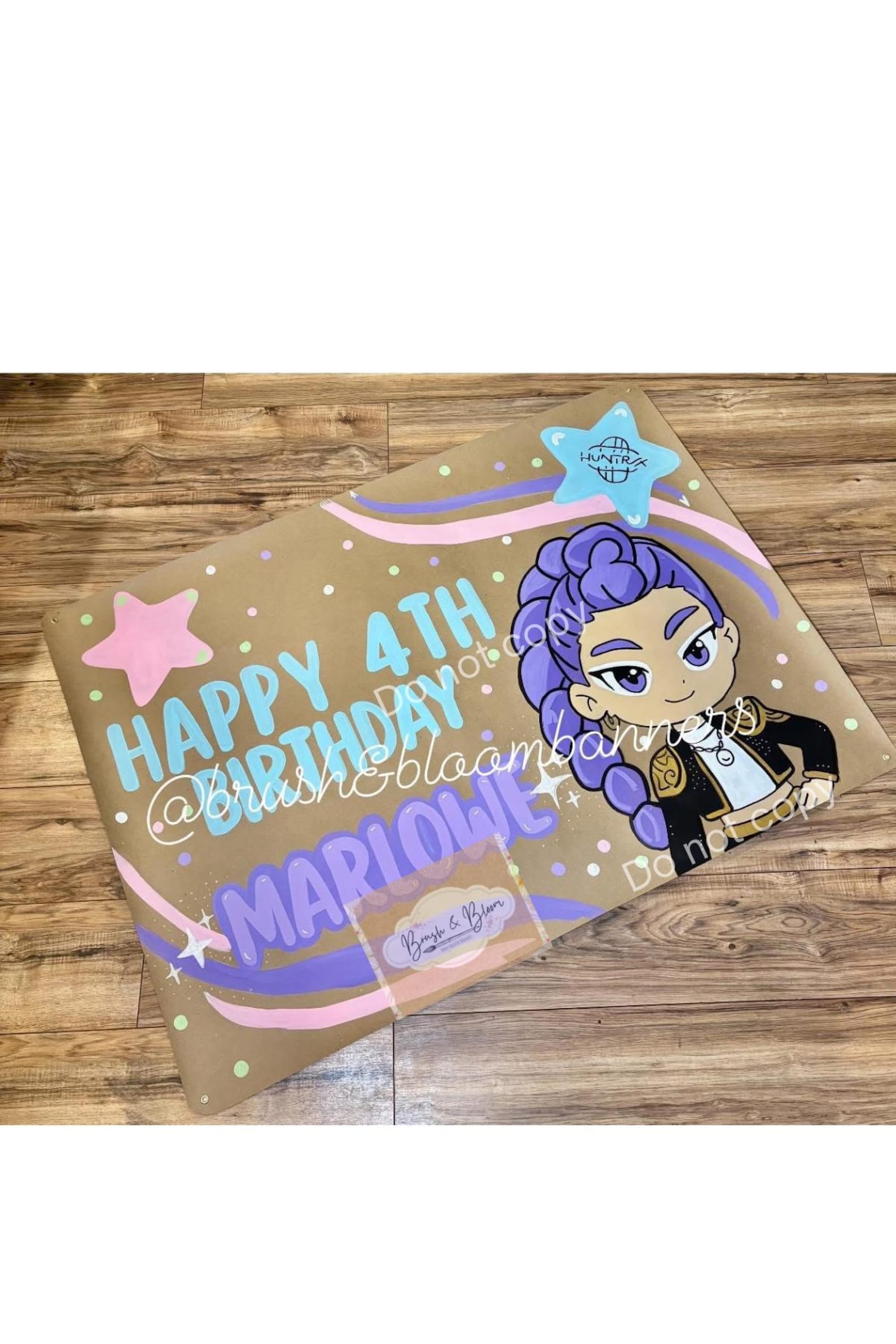 Inspired K-pop Demon Hunters Rumi Birthday Banner • Custom Hand-painted ...