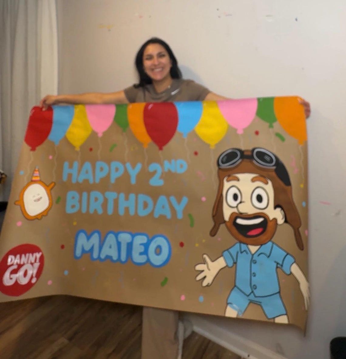 Hand-painted Danny Go Birthday Banner | Custom Party Backdrop - Etsy