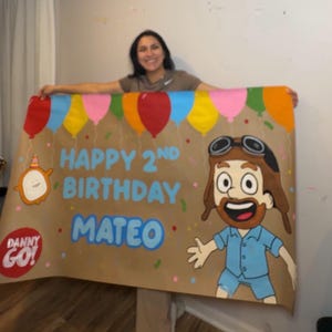 Hand-painted Danny Go Birthday Banner | Custom Party Backdrop - Etsy