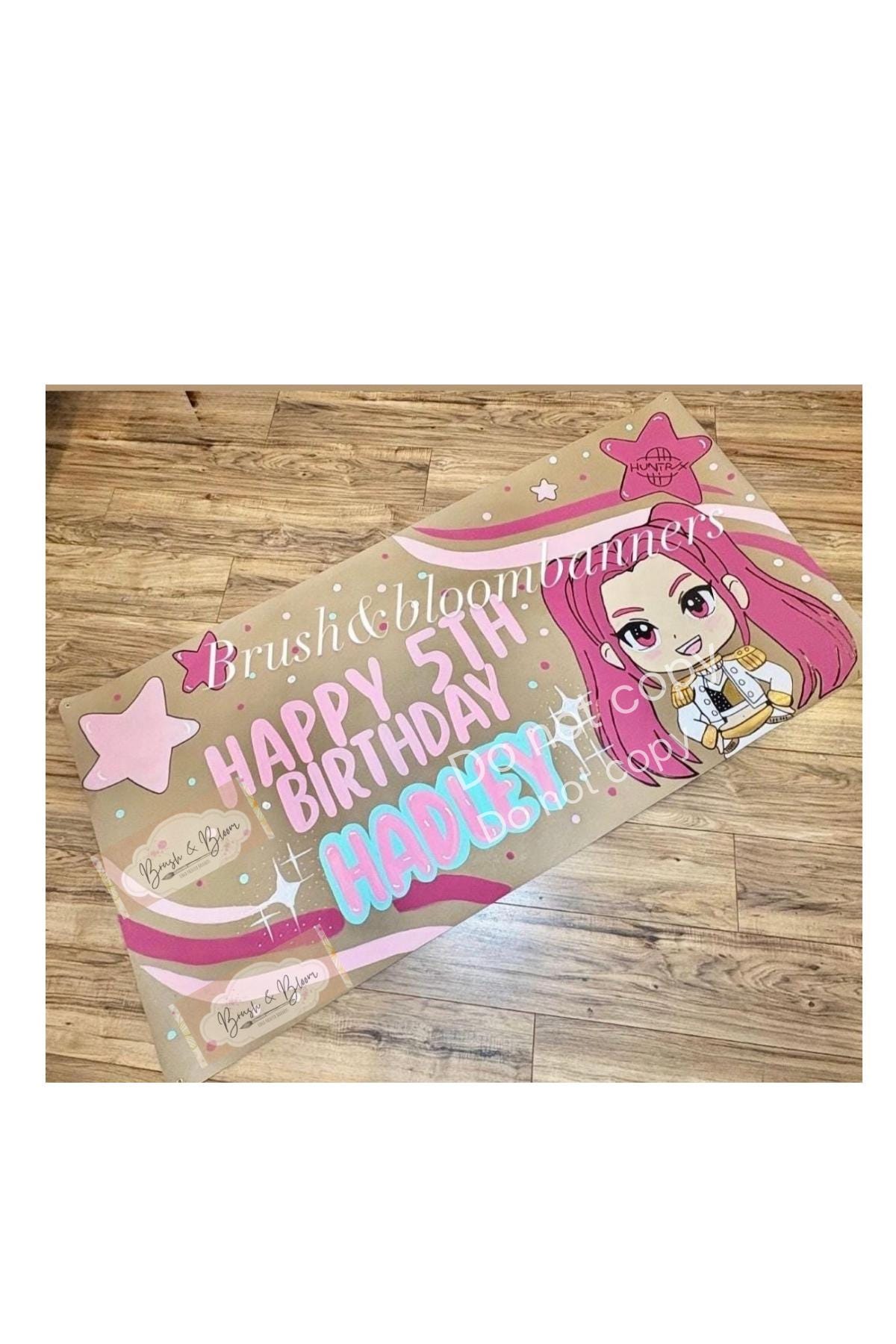 Inspired K-pop Demon Hunters Rumi Birthday Banner • Custom Hand-painted ...