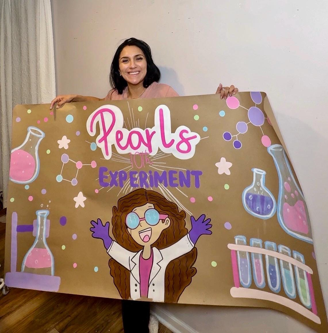 Experiment Science Birthday Banner – Custom Hand-painted Scientist ...