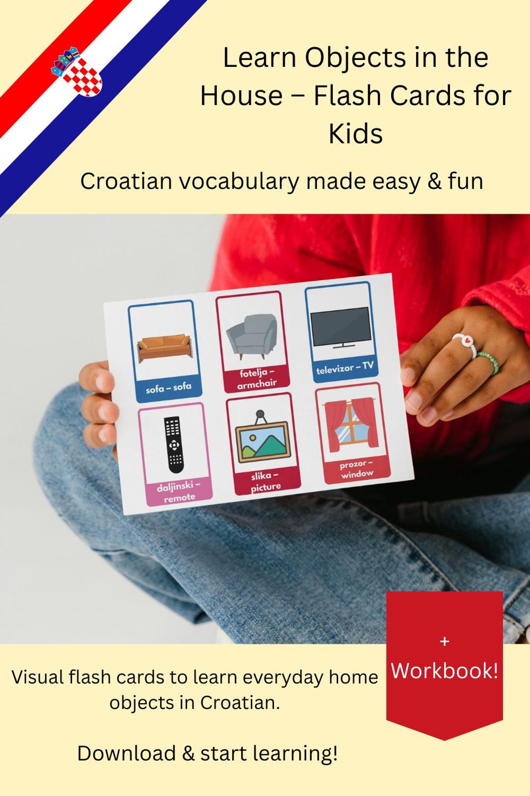 Croatian–english Flashcards | Objects at Home | 30 Printable Cards for ...