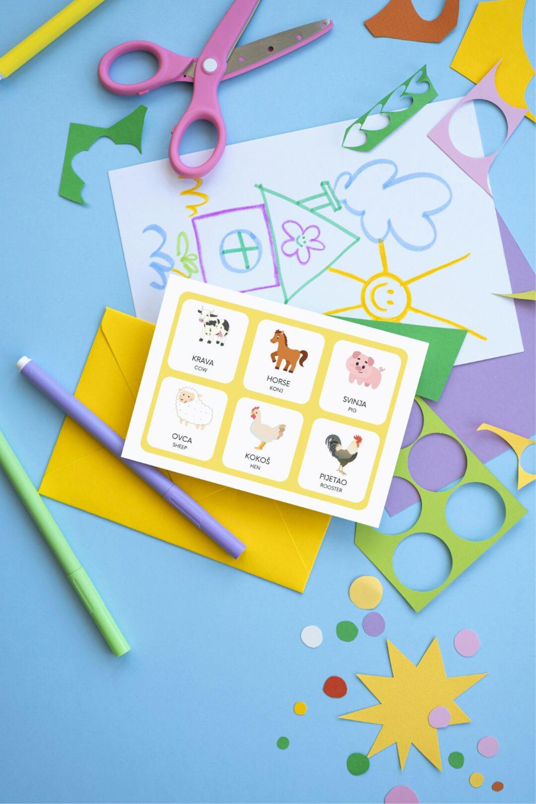 Croatian English Animal Flashcards | Bilingual Learning Games (PDF ...