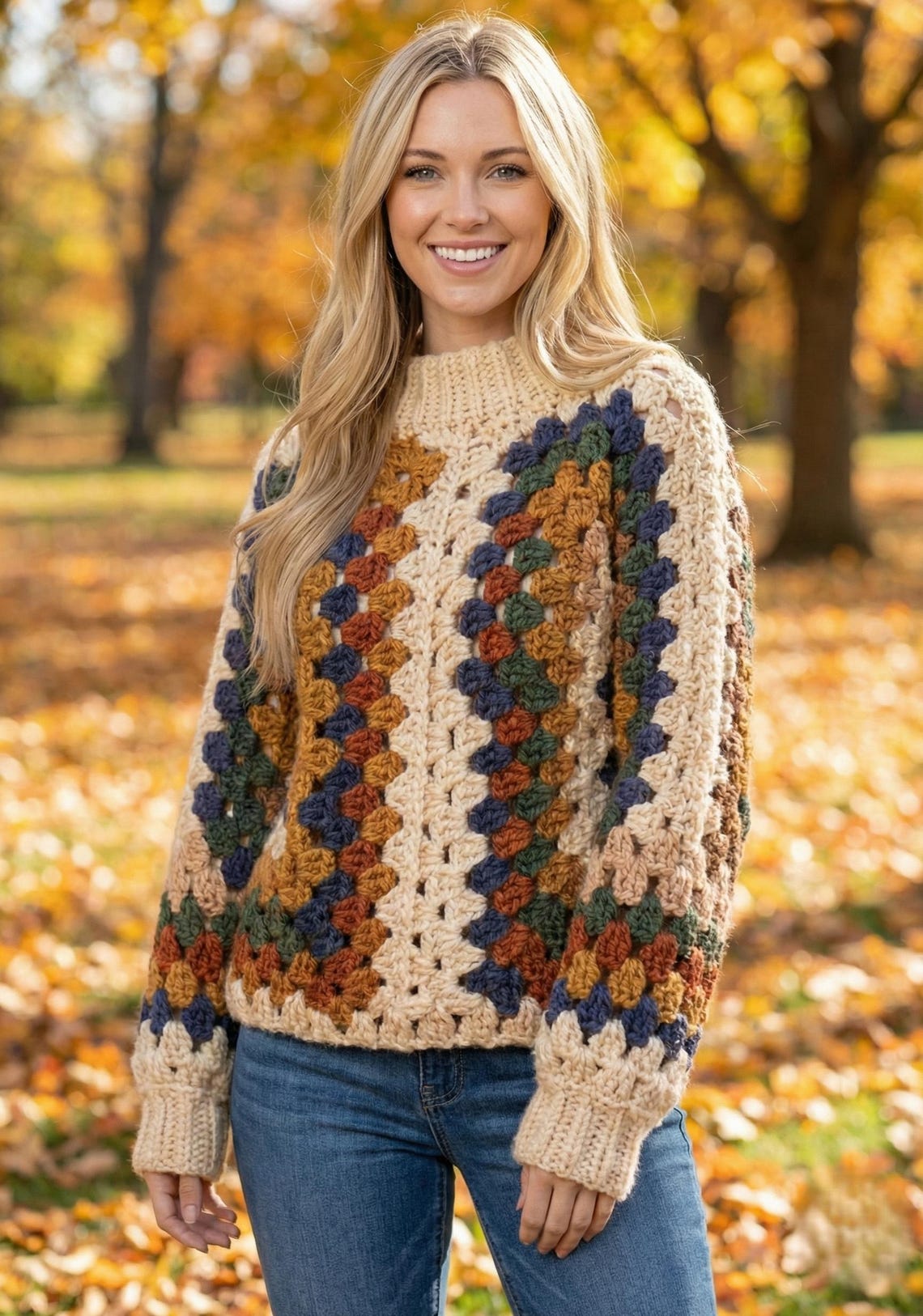 Hexagon Crochet Cardigan Pattern PDF | Colorful Striped Hexi Sweater ...
