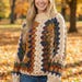 Hexagon Crochet Cardigan Pattern PDF | Colorful Striped Hexi Sweater ...