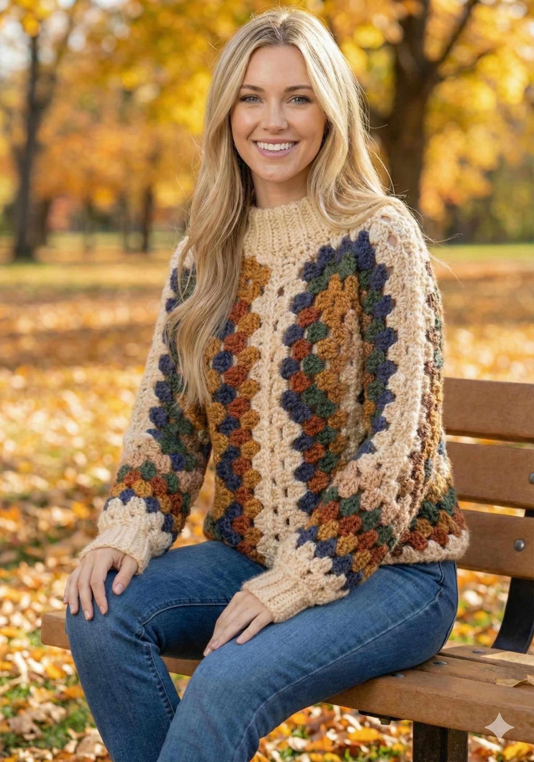 Hexagon Crochet Cardigan Pattern PDF | Colorful Striped Hexi Sweater ...