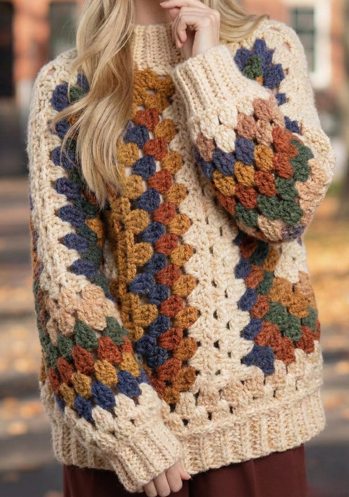 Hexagon Crochet Cardigan Pattern PDF | Colorful Striped Hexi Sweater ...