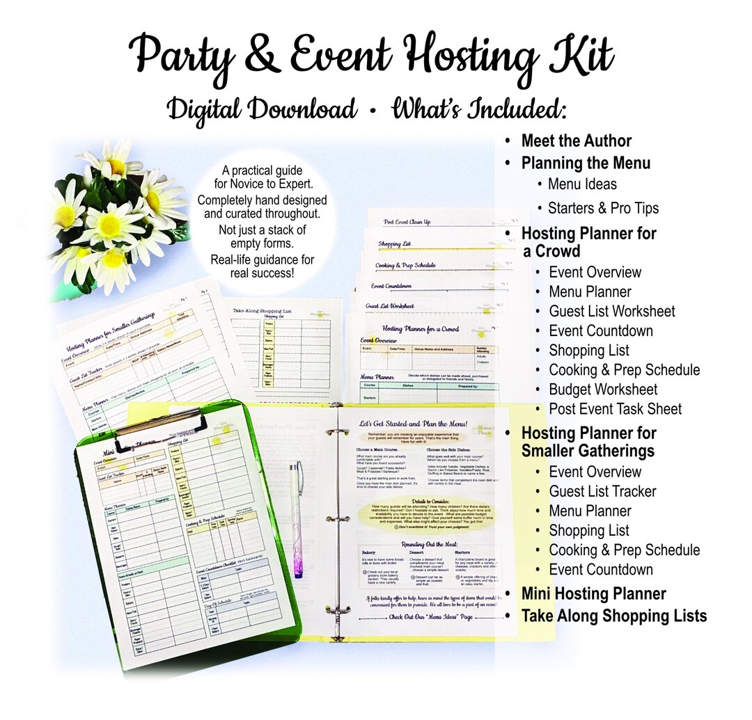 Party and Event Planner. Guide for Hosting Gatherings, Digital ...