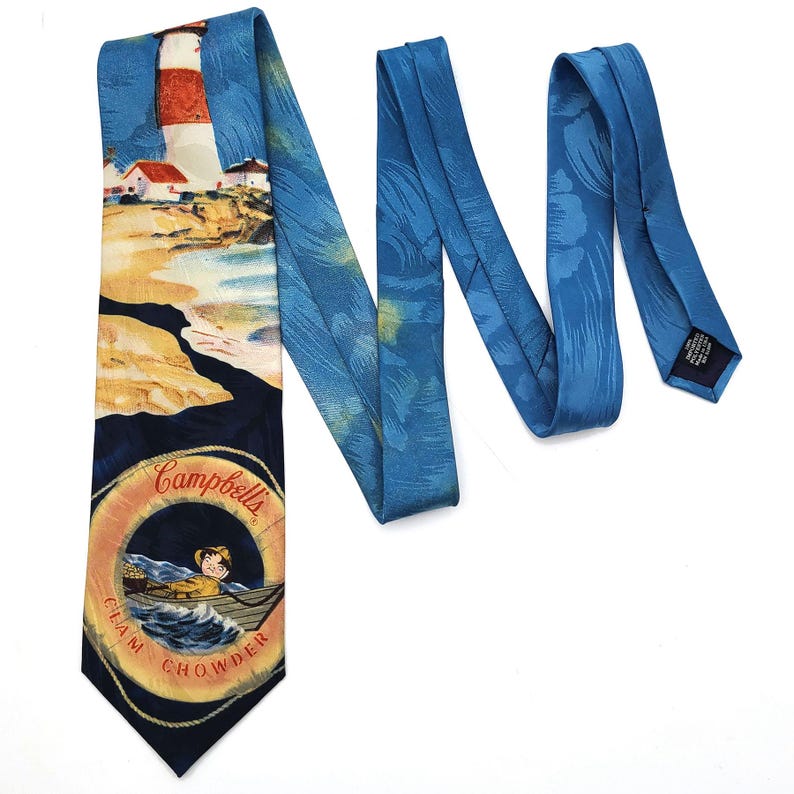 CAMPBELL'S SOUP Clam Chowder Lighthouse Kid in Rowboat Tie Necktie - Etsy