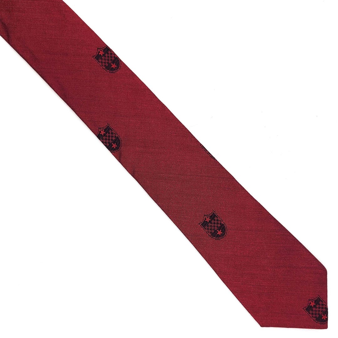 Chaleen Superba Skinny Red Black Crest Silk Necktie Hudson's Detroit ...