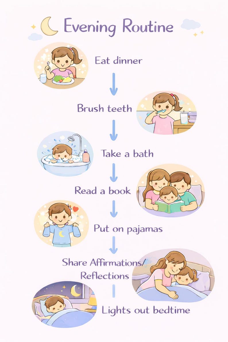 Autism-friendly Evening/bedtime Routine Chart – (digital Download - Etsy