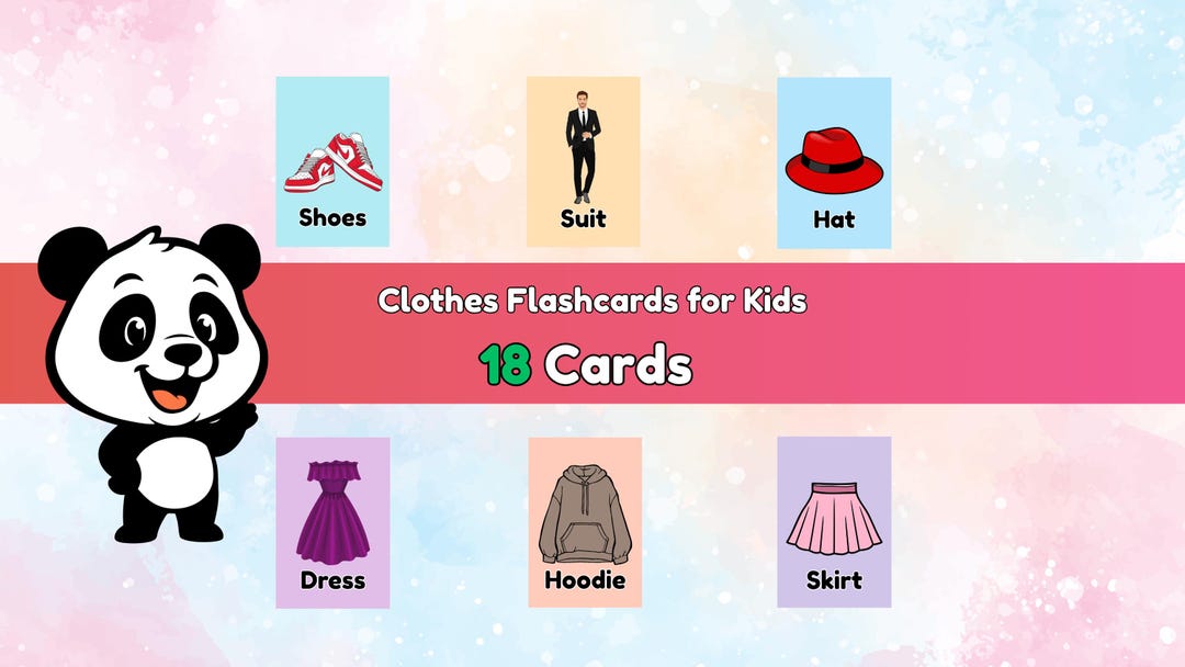 Clothes Flashcards for Kids | Everyday Outfits Vocabulary Set - Etsy