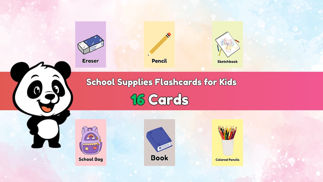 School Supplies Flashcards for Kids | Classroom Vocabulary Set - Etsy