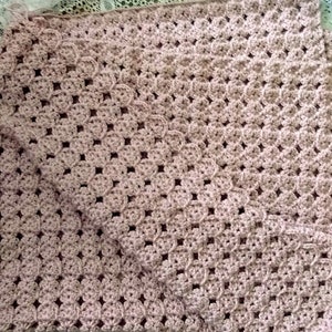 New Color- Soft Rose -crochet Blanket - Handmade Elegant Lace Throw ...