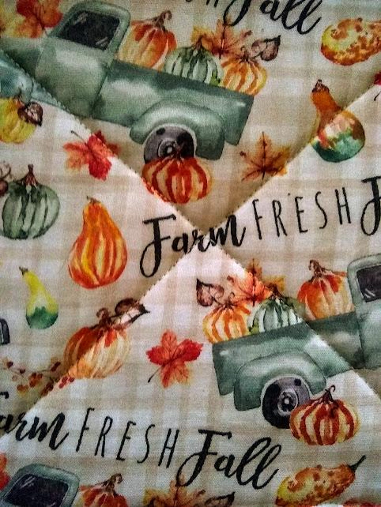 Fall Trucks and Pumpkins Potholder With Hanging Loop - Autumn Kitchen ...