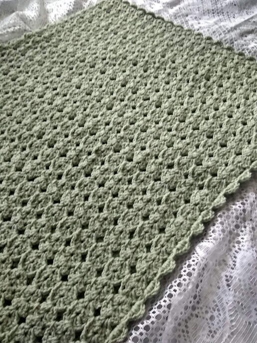 Light Sage Crocheted Elegant Lace Throw - Chair Throw/crochet Afghan ...