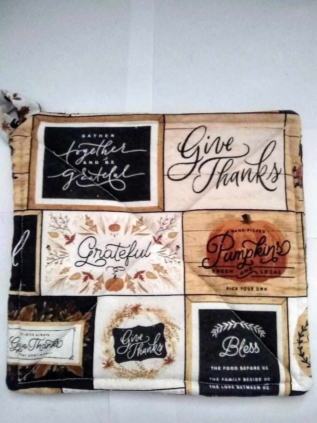 Be Grateful Thanksgiving Potholder or Hot Pad With Hanging Loop - Fall ...
